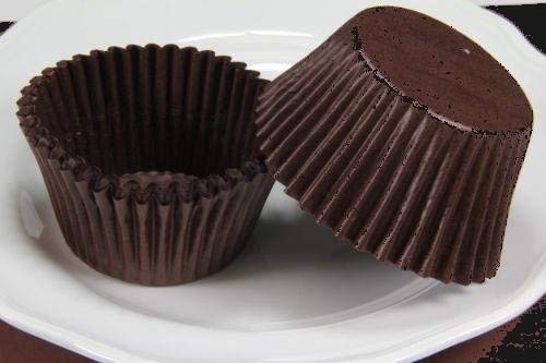 Brown Giant Paper Cupcake Liners 500 PC.- MADE IN USA - Fluted Cupcake Holder Cups for Baking Muffins, Brownies, Food-Grade, Odorless, Non-Stick, 2 1/4'' x 1 7/8'' =6''