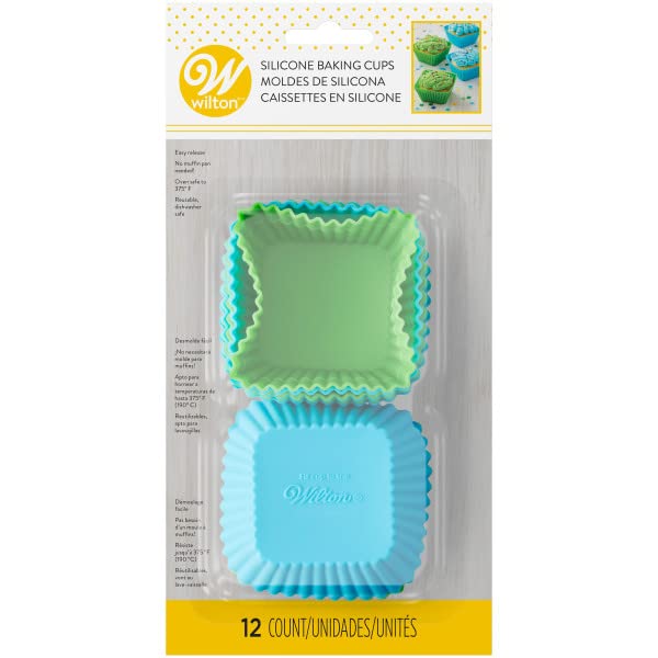 Wilton Square Silicone Baking Cups, 12 Count