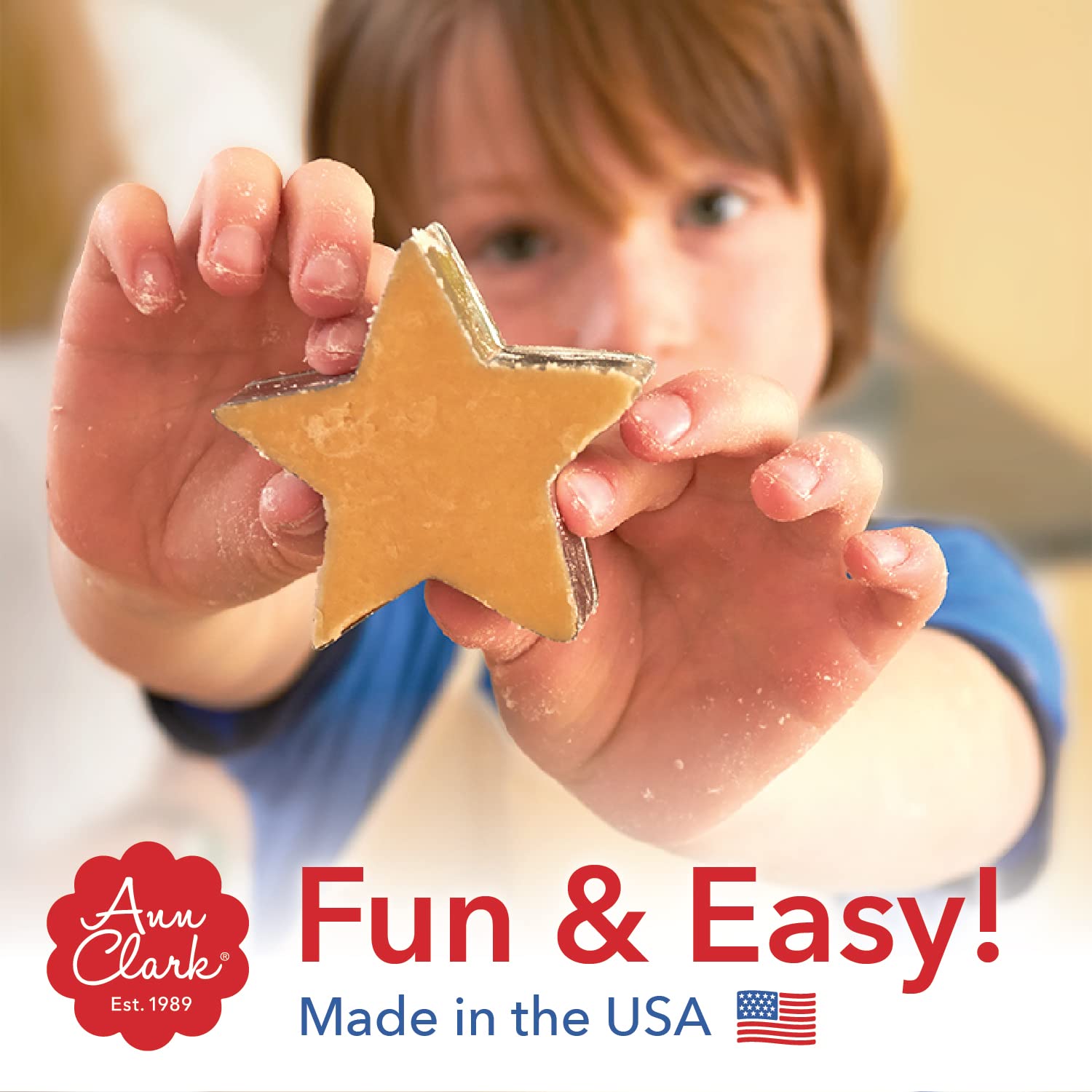 Fourth of July Cookie Cutter 3-Pc Set Made in USA by Ann Clark, Flag, Shooting Star, USA Map