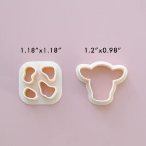 2Pcs Polymer Clay Cutters for Earrings, Plastic Clay Cutters for Polymer Clay Jewelry, Milk and Cow Clay Earring Cutters for Polymer Clay, Clay Earring Making Kit and Polymer Clay Earring Kit