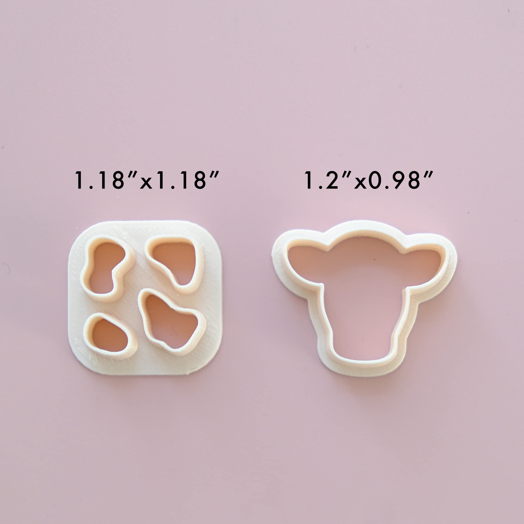 2Pcs Polymer Clay Cutters for Earrings, Plastic Clay Cutters for Polymer Clay Jewelry, Milk and Cow Clay Earring Cutters for Polymer Clay, Clay Earring Making Kit and Polymer Clay Earring Kit