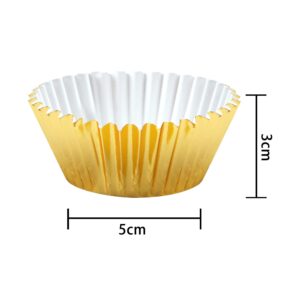 Elcoho 300 Pieces Foil Metallic Cupcake Liners Muffin Paper Cases Baking Cups, Gold, Silver and Rose Gold, 2-Inch