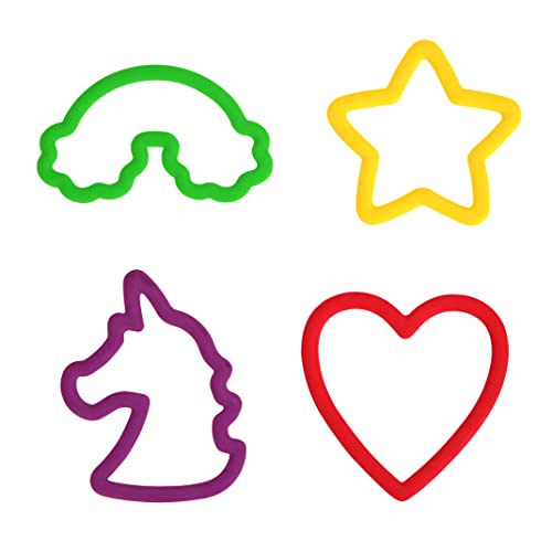 Iconikal Grip Cookie Cutters, Unicorn, Rainbow, Heart, Star, 4-Pack Set