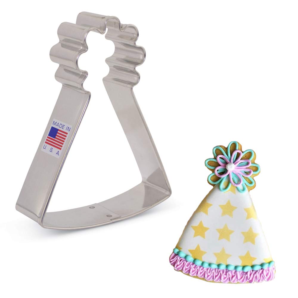 Birthday/Party Hat Cookie Cutter, 4" Made in USA by Ann Clark