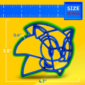 Cookie Cutter by 3DForme, Sonic Baking Cake Fondant Frame Mold for Buscuit, Set 2 Piece