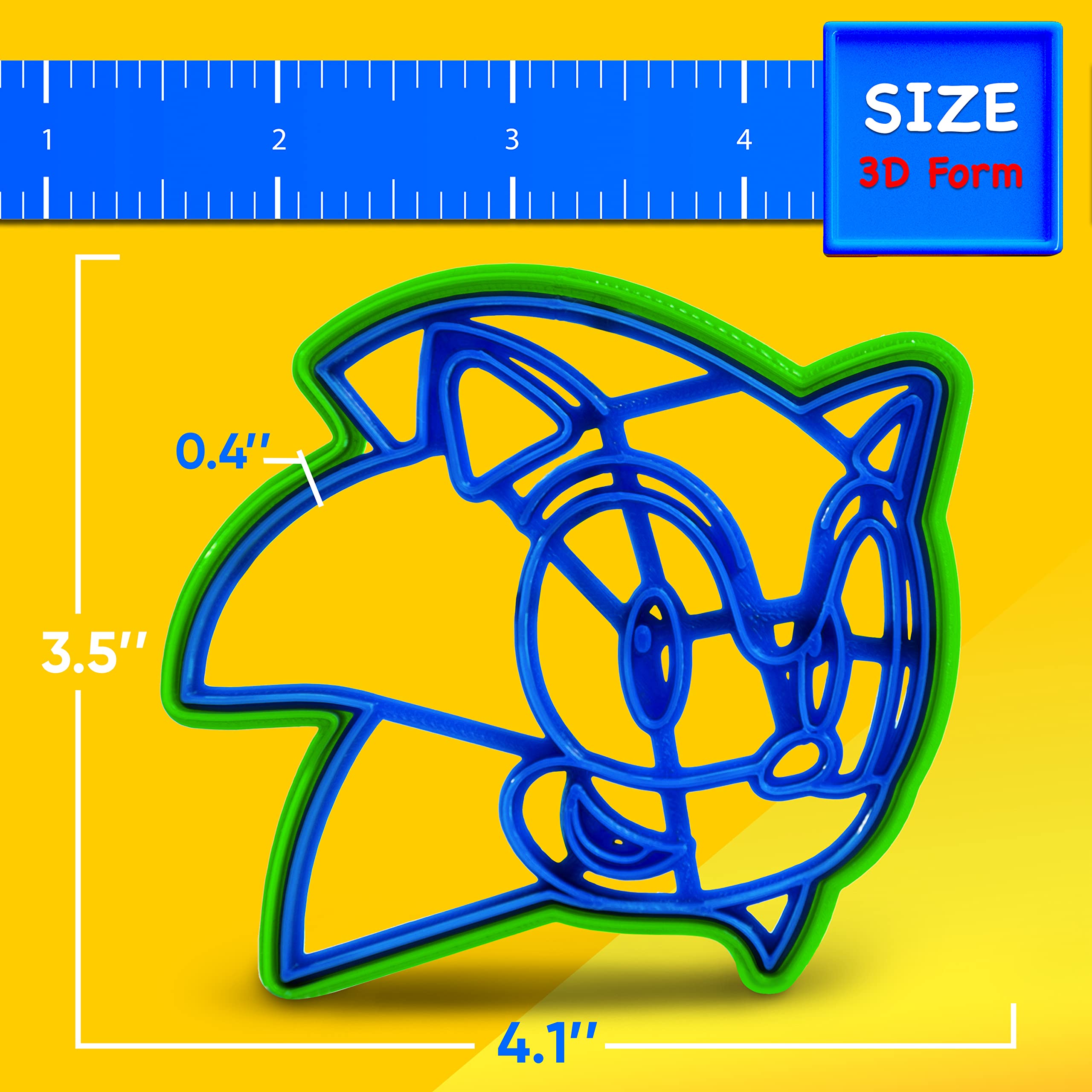 Cookie Cutter by 3DForme, Sonic Baking Cake Fondant Frame Mold for Buscuit, Set 2 Piece