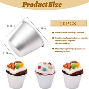 Symphonyw Suxgumoe Pudding Moulds, 10pcs Aluminum Baking Cups Cupcake Mould Muffin Tin Dariole Moulds Baking Tool