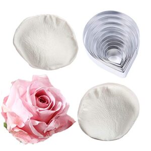 10 pcs austin rose cutter set and 2 pcs rose petals shape silicone fondant mold veining petal sugar flower making tool cake decorating gumpaste flowers decor kit