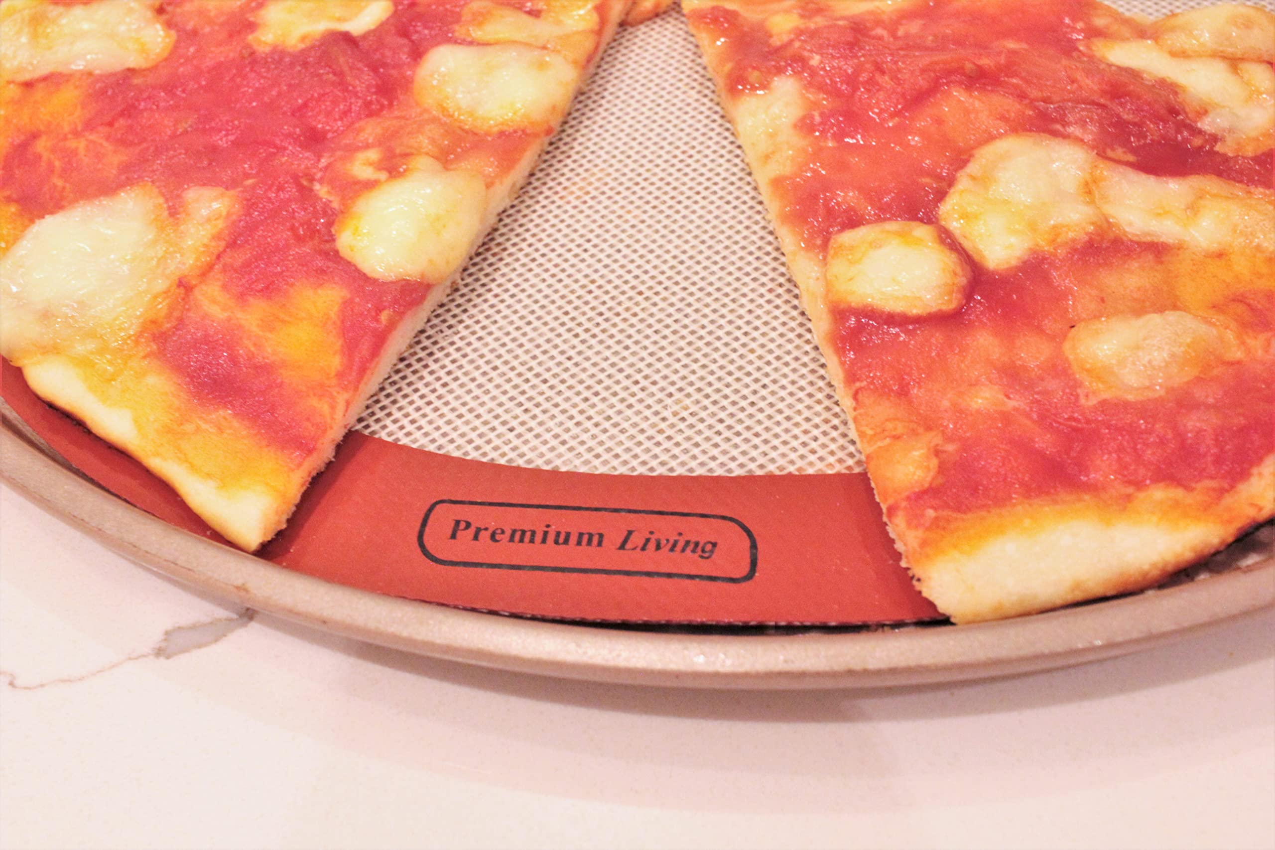 Premium Living Pizza Baking Silicone Mat 12" red (2, Red)