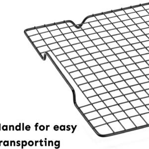 HULISEN Cooling Rack 2 Pack - 16" x 10", Nonstick Baking Rack with Handle fits Half Sheet Pan, Cookie Cooling Racks for Baking and Cooking, Wire Smoker Racks for Grilling, Oven Safe