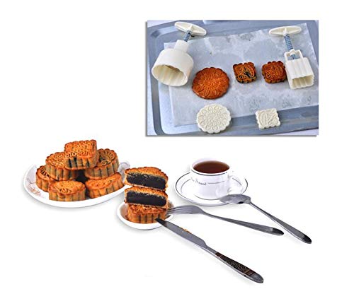 Cool Cook 4 Sets 12 Pcs Mode Mooncake Fodant Gift DIY Moon Cake Mold