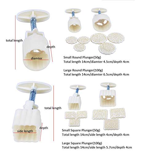 Cool Cook 4 Sets 12 Pcs Mode Mooncake Fodant Gift DIY Moon Cake Mold