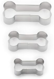 fox run dog bone cookie cutter set, stainless steel, 3-piece