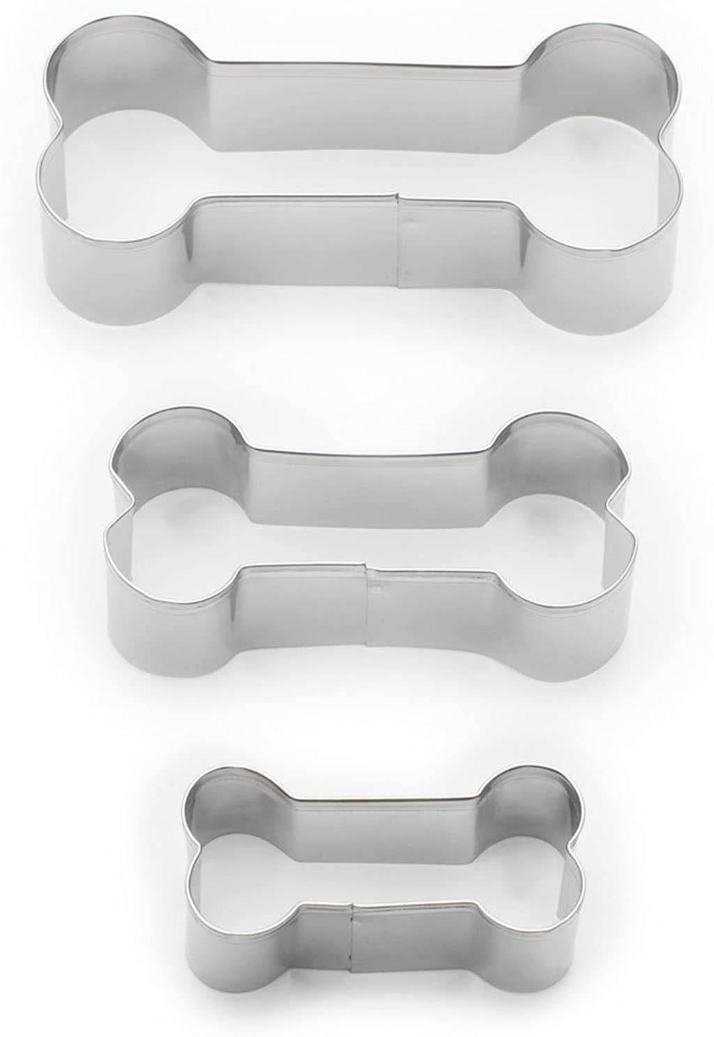 Fox Run Dog Bone Cookie Cutter Set, Stainless Steel, 3-Piece