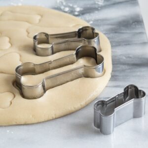 Fox Run Dog Bone Cookie Cutter Set, Stainless Steel, 3-Piece