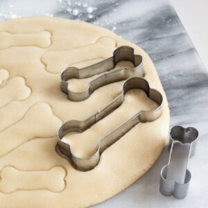 Fox Run Dog Bone Cookie Cutter Set, Stainless Steel, 3-Piece