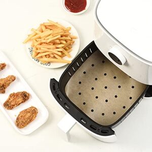 AW&SH Air Fryer Liners, 200pcs 7.5 inch Square Unbleached Air Fryer Disposable Paper Liner, Food Grade Parchment Paper for Baking Roasting Microwave, Oil-Proof, Water-Proof, Non-Stick