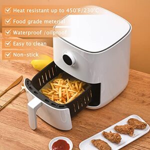 AW&SH Air Fryer Liners, 200pcs 7.5 inch Square Unbleached Air Fryer Disposable Paper Liner, Food Grade Parchment Paper for Baking Roasting Microwave, Oil-Proof, Water-Proof, Non-Stick