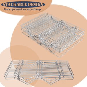 E-far 4-Tier Cooling Rack, 15”x10.1" Stainless Steel Stackable Wire Cooling Rack for Baking Cooking Cookies, Folding Leg & Non-toxic, Oven Safe & Dishwasher Safe