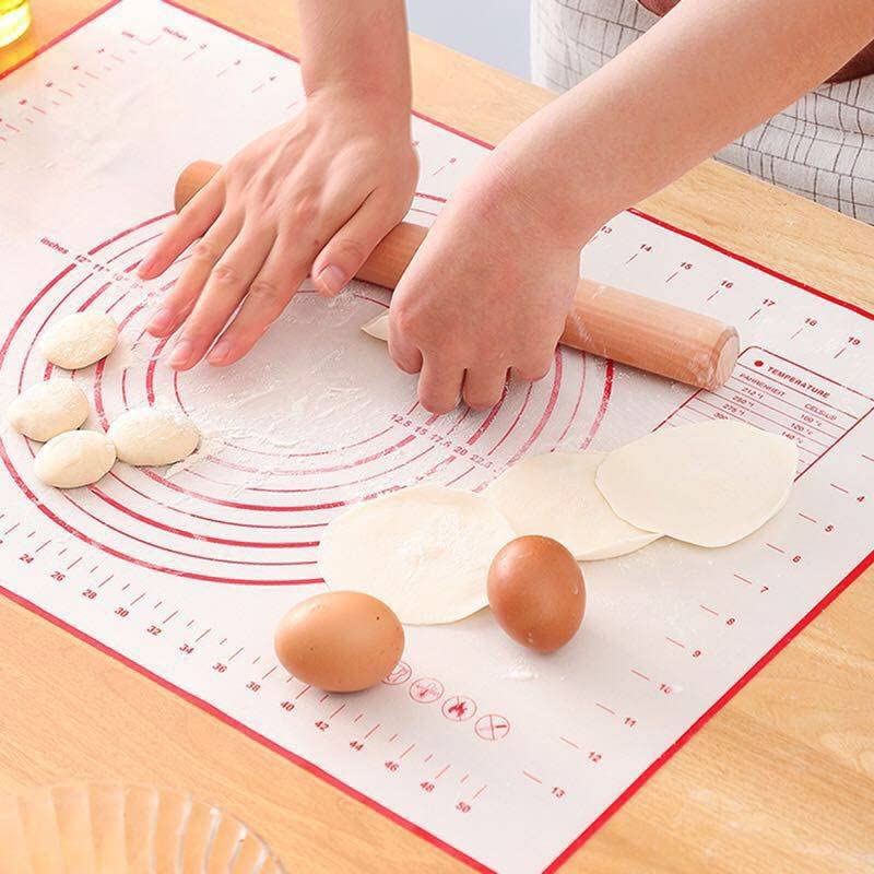 Pastry and Dough Mats - 3 Pack, Non Stick Silicone Kitchen Mat For Rolling Dough, And Fondant, With Size Guiding Circles, Dishwasher Safe