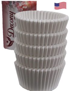 cupcake liners 500 pc. usa made - fluted cupcake holder cups for baking muffins, brownies, food-grade, odorless, non-stick, quick-release paper - fits standard pans, 2'' x 1.25 ",