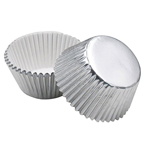 ROSENICE Cupcake Liners Aluminum Foil Cups Cake Muffin Molds for Baking (Silver) - 100 Pieces