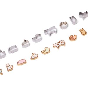 Fox Run Mini Animal Cookie cutters, 0.75 x 1.5 x 1 inches, Metallic