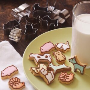 Fox Run Mini Animal Cookie cutters, 0.75 x 1.5 x 1 inches, Metallic