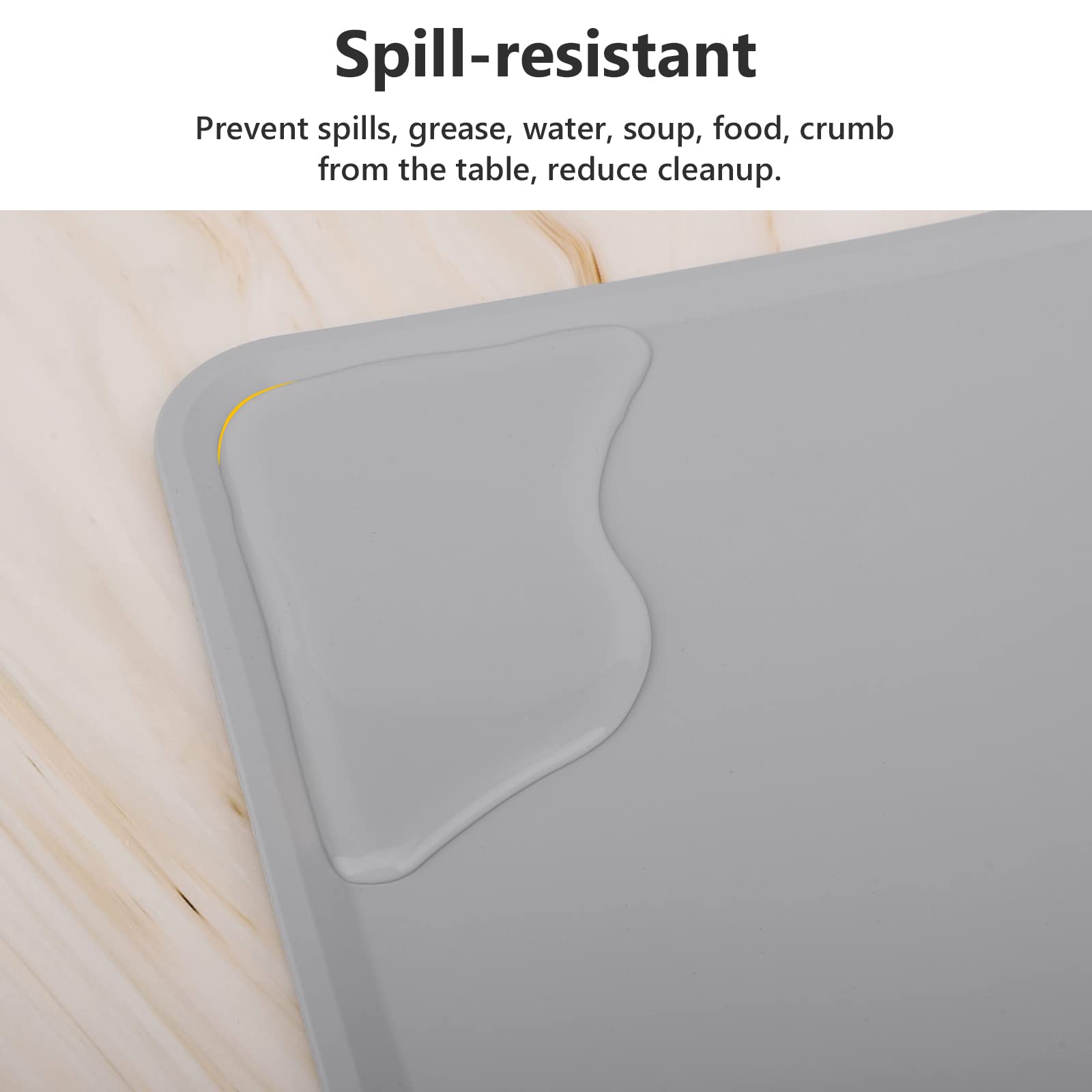 Gartful Silicone Mat for Kitchen Counter, 28" x 20" x 0.06" Thick Placemat - 0.2" Raised Edge, Extra Large Silicone Sheet with Lip, Counter Table Protector, Heat-Resistant Pad, Nonstick, Light Gray