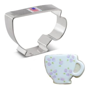 teacup cookie cutter, 3.5" made in usa by ann clark