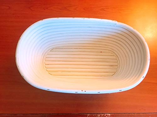 Set of 2 Oval (9.8 x 6 x 3.5 inch) Banneton Proofing Basket & Liner SUGUS HOUSE Brotform Dough Rising Rattan Handmade rattan bowl-Perfect For Artisan