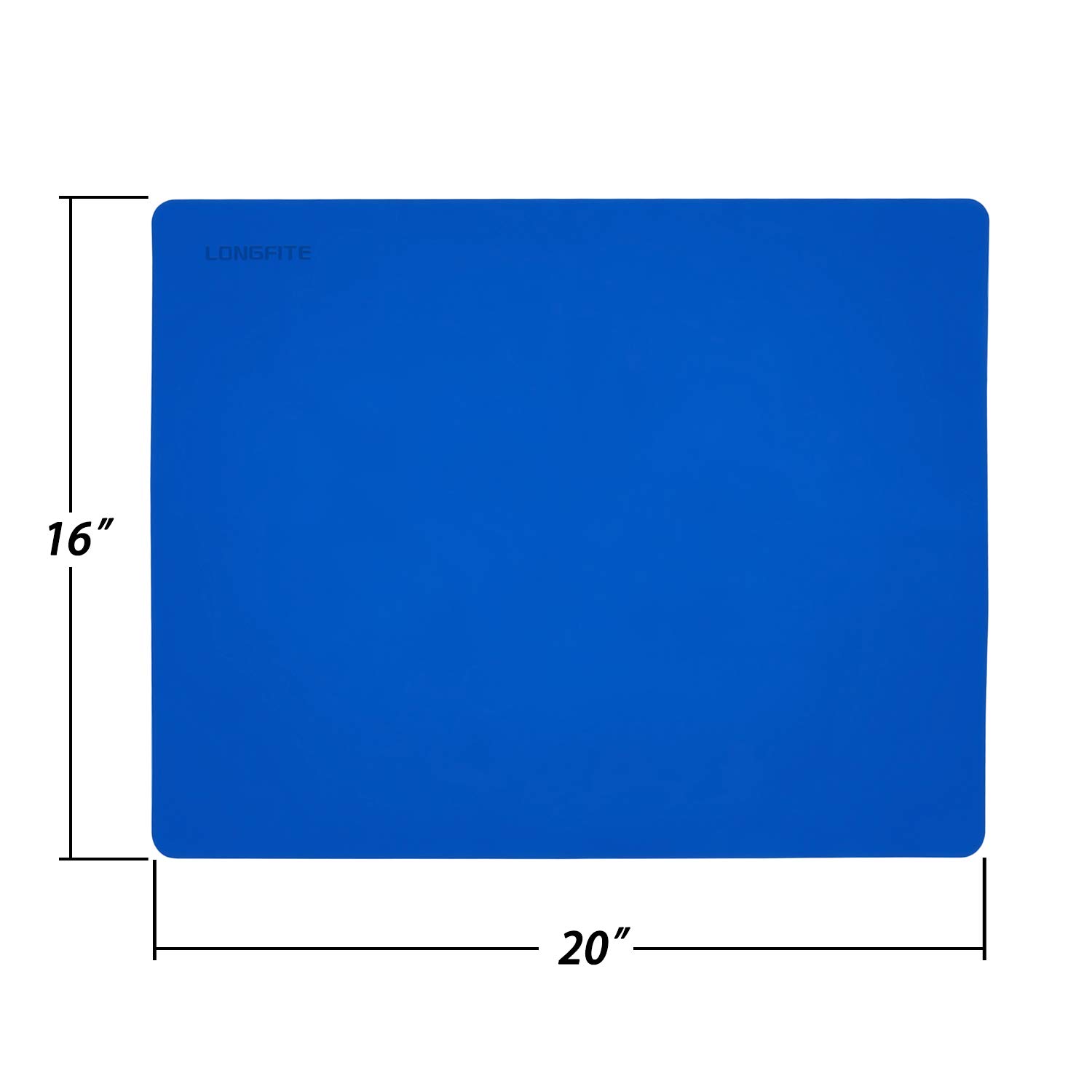 LONGFITE Large Silicone Counter Mat 19.68x15.74 inch Multipurpose Table Placemat Countertop Protector Baking Pastry Mat Nonstick, Nonskid and Heat Resistent (Large, Blue)