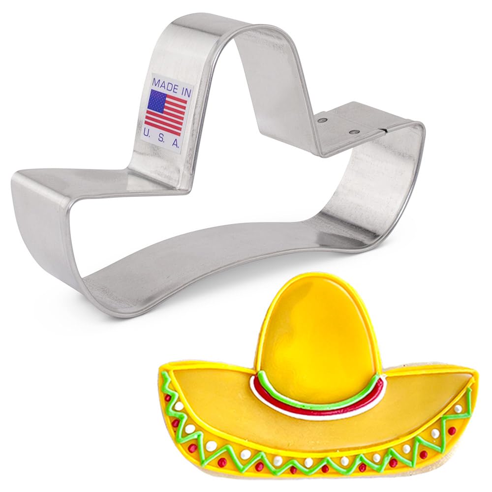 Sombrero Cookie Cutter for Mexican Fiesta/Cinco de Mayo, 4.25" Made in USA by Ann Clark