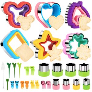 29pcs sandwich cutter and sealer set, haimst sandwich cutters for kids lunch sandwich bread decruster diy cookie cutters fruit vegetable cutter shapes sandwich mold for kids bento lunch box