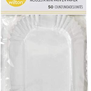 Petite Loaf Cups-White 50/Pkg 1.25"X3.25"