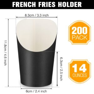 Potchen 200 Pcs French Fries Holder 14 oz Disposable Charcuterie Cups Take out Party Baking Waffle Paper French Fry Cups Popcorn Box Fry Cone for Wedding Sandwich Food