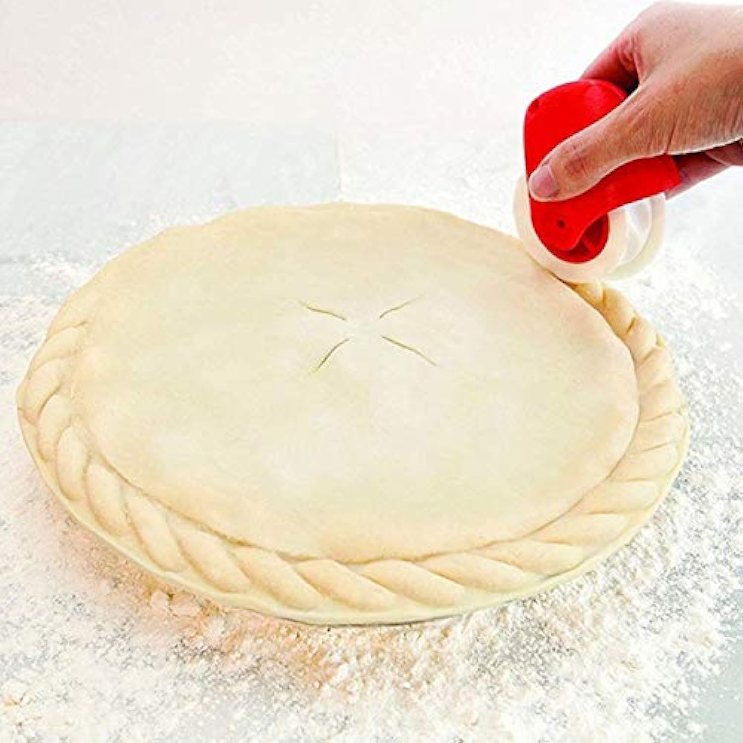 Pastry Wheel Decorator And Cutter Beautiful Pie Crust Pizza Pastry lattice Decoration Tools Plastic Pastry Pie Decoration Cutter Lattice Cutter Pastry Tool for Beautiful Pie Crust or Ravioli Pasta