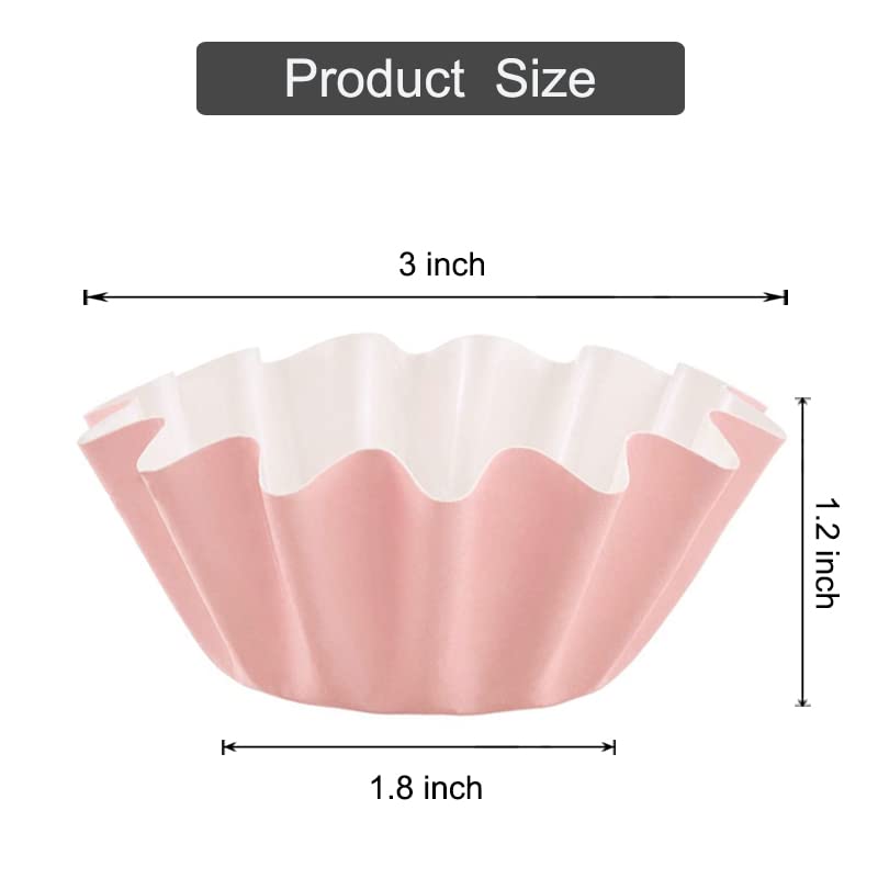 200 PCS Pink Mini Cupcake Liner Cupcake Wrappers Paper Cupcake Cup Greaseproof Baking Cups for Wedding Birthday Party Baby Shower