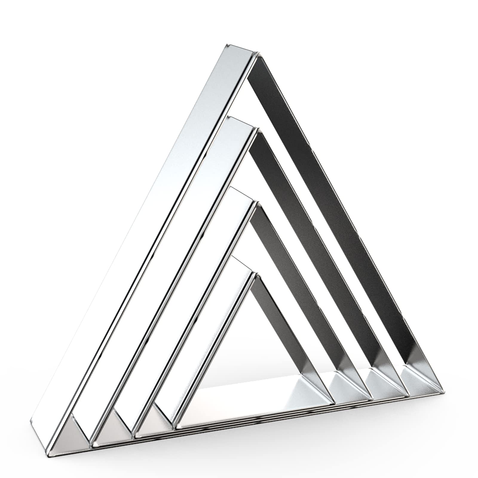 Equilateral Triangle Cookie Cutter Set Large - 5 Inch, 4 Inch, 3 Inch, 2 Inch - Geometric Cookie Cutters Shapes Molds - Stainless Steel