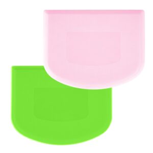 2pcs 4.7x3.7" dough bowl spatula, dough cutter multi-function dough scraper food scrappers plastic kitchen bowl scraper tool for pastry cake bread pizza baking (green+pink)