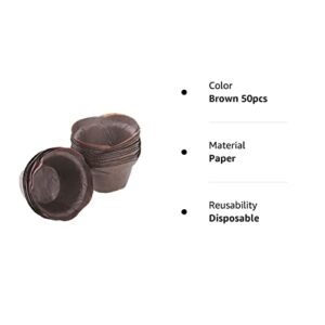 Cupcake Liners Baking Muffin Paper Baking Cups for Weddings, Birthdays, Baby Showers (Brown 50pcs)