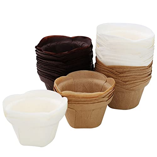 Cupcake Liners Baking Muffin Paper Baking Cups for Weddings, Birthdays, Baby Showers (Brown 50pcs)