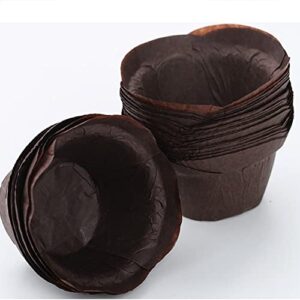 Cupcake Liners Baking Muffin Paper Baking Cups for Weddings, Birthdays, Baby Showers (Brown 50pcs)