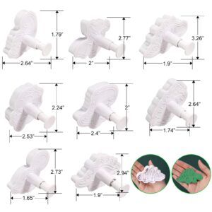 8 Style Dinosaur Cookie Cutters, 3D Cartoon Plunger Cutters Baby Dinosaur Fondant Pie Cutter Stampers Baking Molds Cake Baking Dinosaur Decorating Tools for Kids Dinosaur Theme Party Supplies