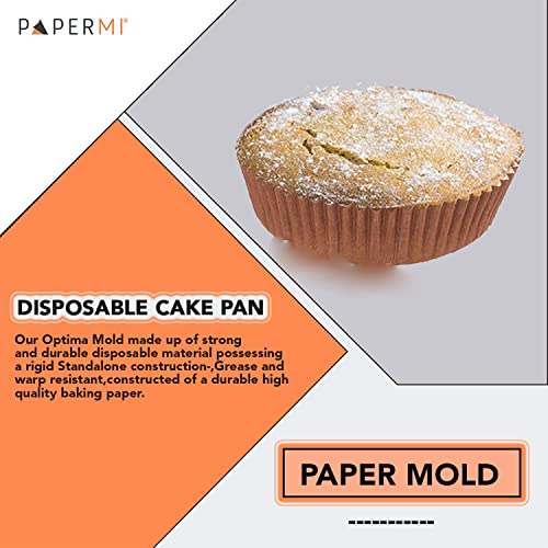 Round Paper Baking Mold 50pc, Disposable Eco- Friendly bakeware tart pans & Pie pan, Microwave Freezer Oven Safe, Providing Beautiful Forms for Bake & Serve, 3.5” x 1.25" 5oz