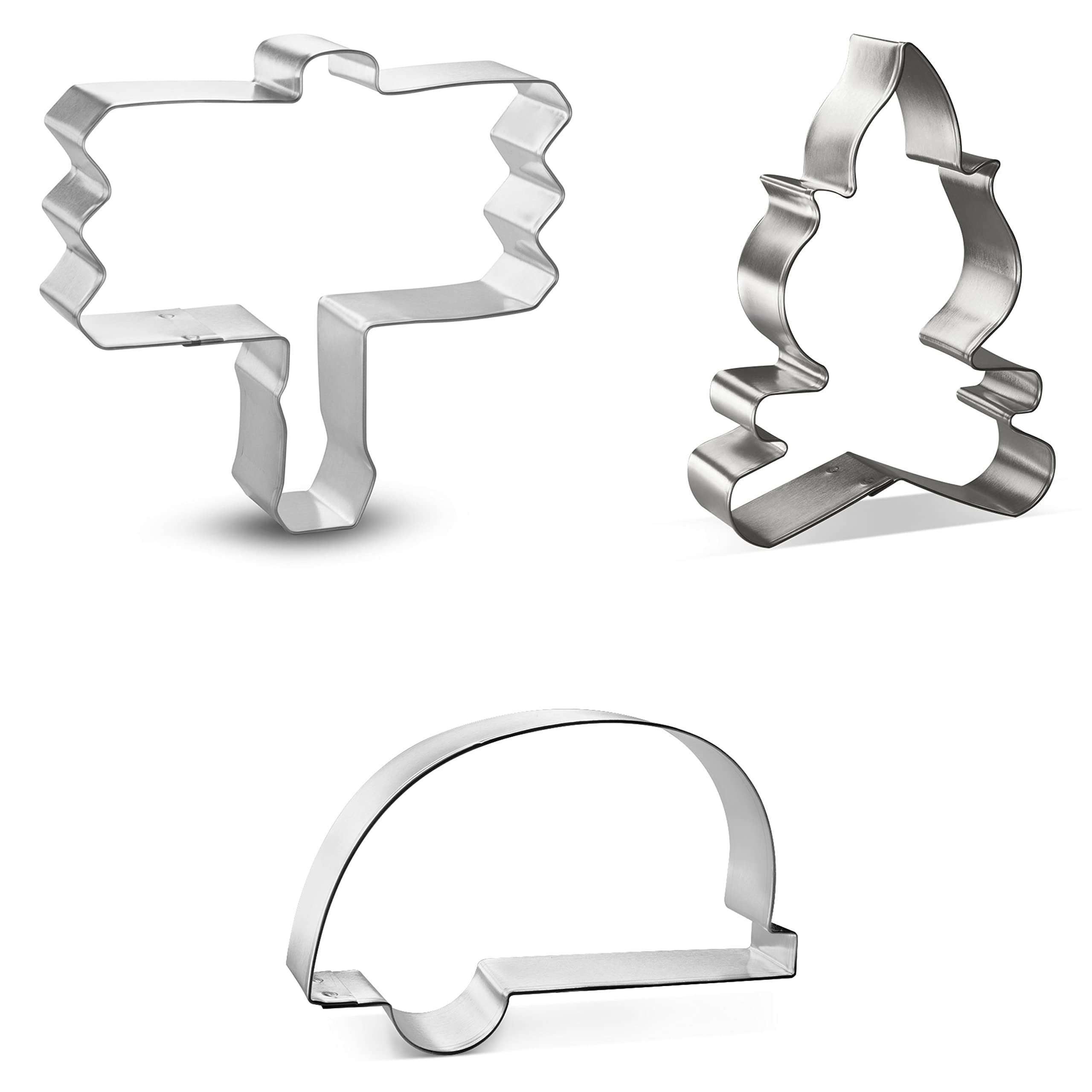 Camping Cookie Cutter Set 3 Pc - Foose Cookie Cutters - USA Tin Plated Steel