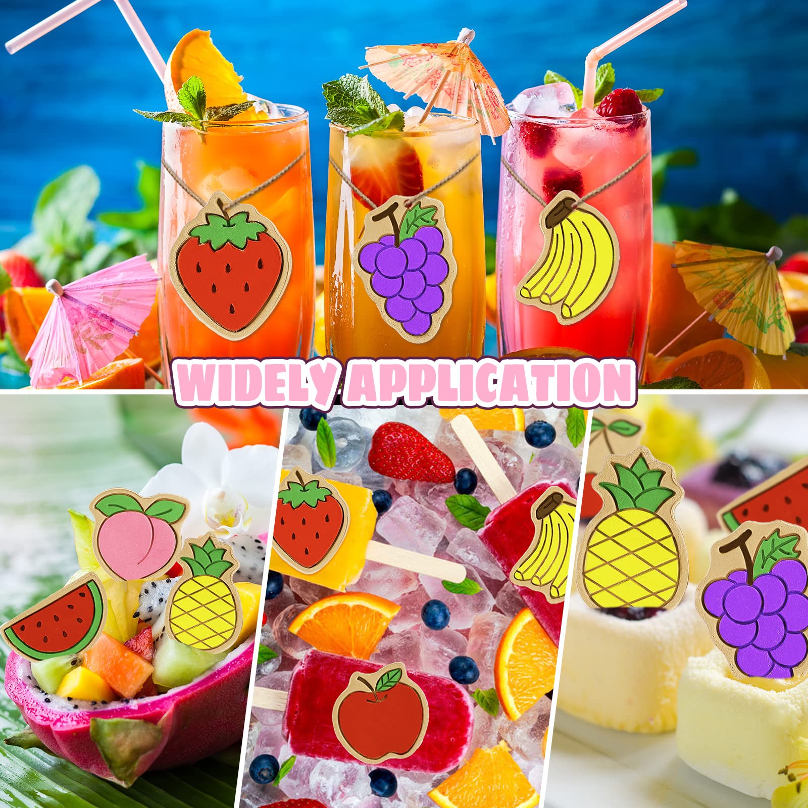 8 Pcs Fruit Cookie Cutters with Plunger Stamps Set 3D Grape Banana Strawberry Pineapple Watermelon Peach Cherry Apple Cookie Cutters for Treats DIY Cookie Cake Baking Supplies