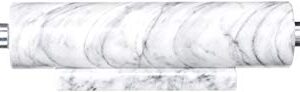 Fox Run Base with Aluminum Handles Marble Rolling Pin White, 2.5 x 17.5 x 3 inches