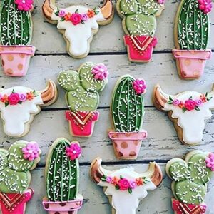 Llama Cookie Cutters,Cactus Shaped Cookie Cutter Set Stainless Steel Cutter Molds for Biscuits