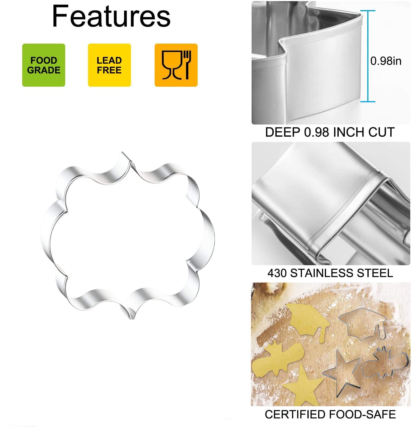 Llama Cookie Cutters,Cactus Shaped Cookie Cutter Set Stainless Steel Cutter Molds for Biscuits